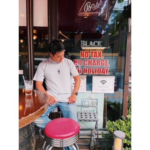 【EXIT JACK】Tシャツ ドリンク GY Lサイズ / vvstore