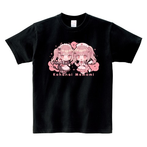 【小花衣ももみ】Tシャツ BK（Lサイズ） / vvstore