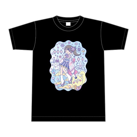 【原田彩楓】Tシャツ BK 着物 L / vvstore