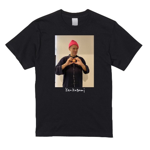 【Ken Kagami】Tシャツ ハート BK（Lサイズ） / vvstore