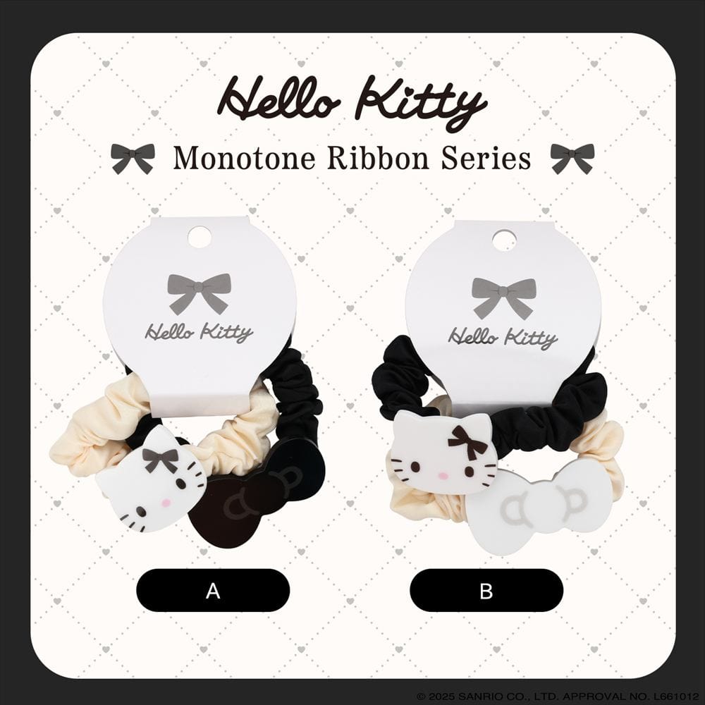 【サンリオキャラクターズ】ハローキティ モノトーンリボンシリーズ ヘアゴムセット ＜ A ＞ / vvstore